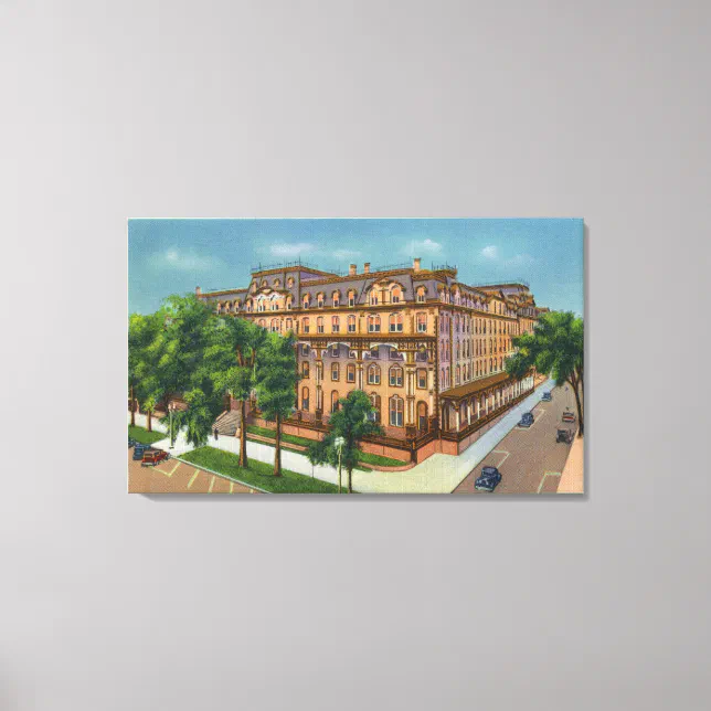 Exterior View of the US Hotel Canvas Print | Zazzle