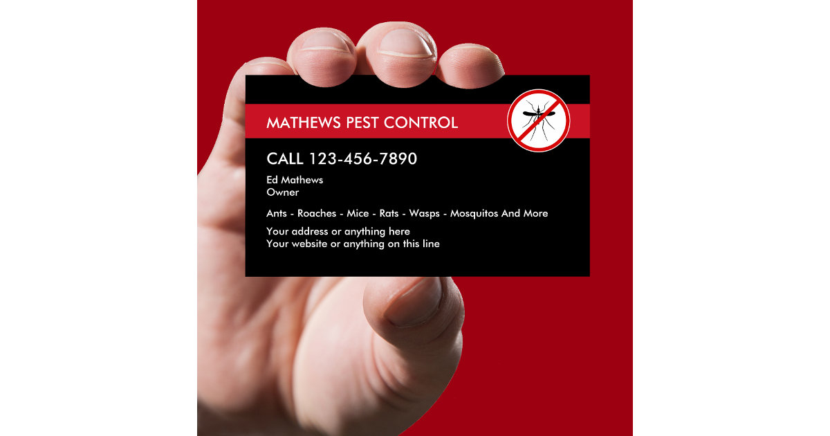 Exterminating Pest Control Mosquito Graphic Business Card | Zazzle