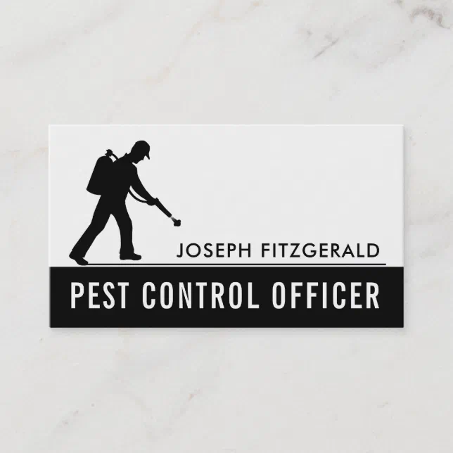 Exterminator, Black & White Pest Control Business Card | Zazzle
