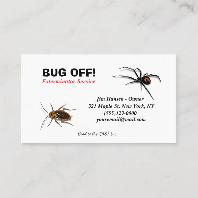 Exterminator Bug and Pest Control Service Business Card | Zazzle