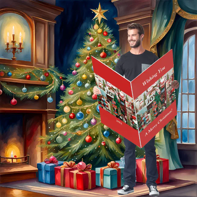 Extra BIG CHRISTMAS Card with YOUR Custom Text | Zazzle