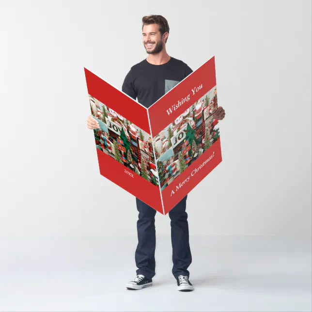 Extra BIG CHRISTMAS Card with YOUR Custom Text | Zazzle