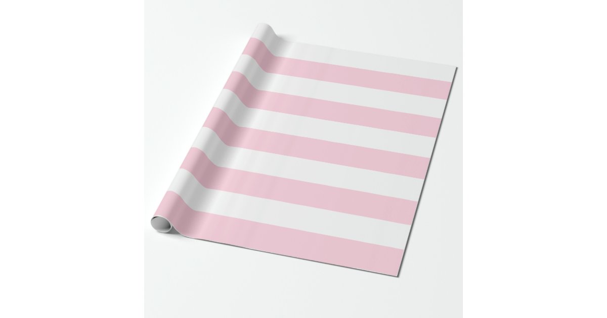 Extra Large Light Pink and White Stripes Wrapping Paper | Zazzle