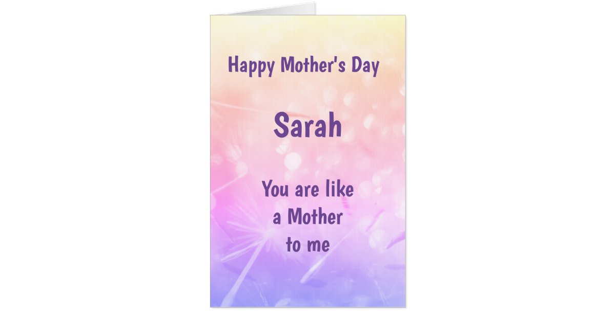 Extra Large Mothers Day Like a Mother to me Card | Zazzle