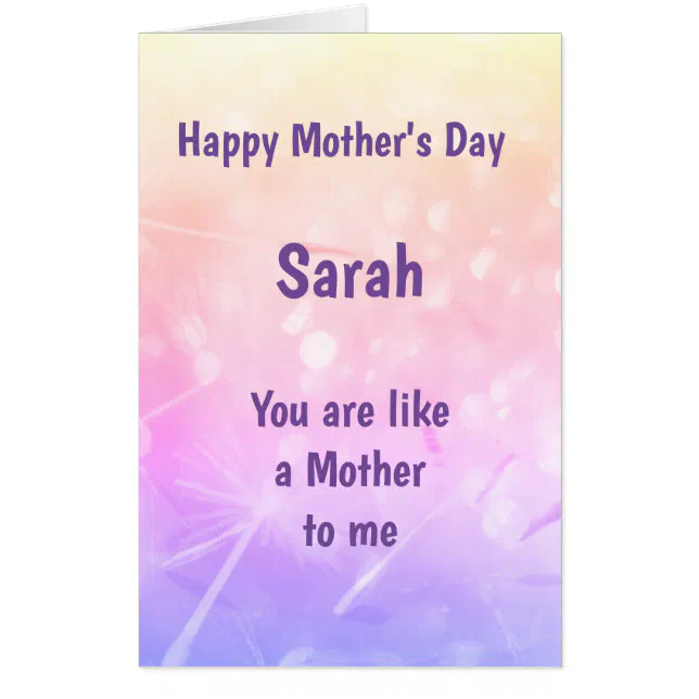 Extra Large Mothers Day Like a Mother to me Card | Zazzle