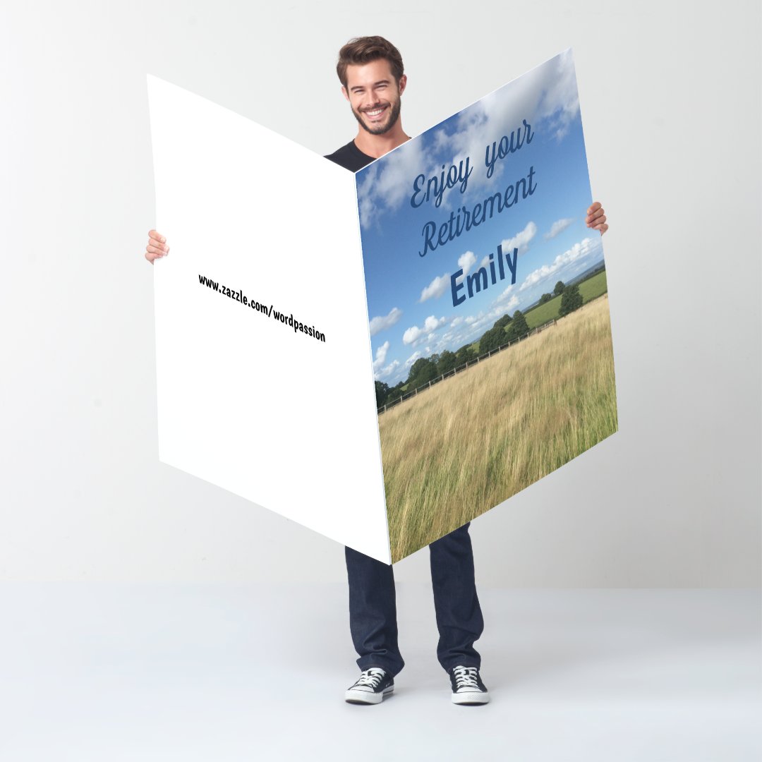 Extra Large Personalised Retirement Card | Zazzle