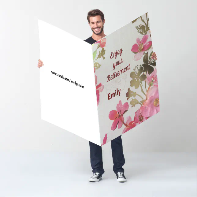 Extra Large Personalised Retirement Card | Zazzle
