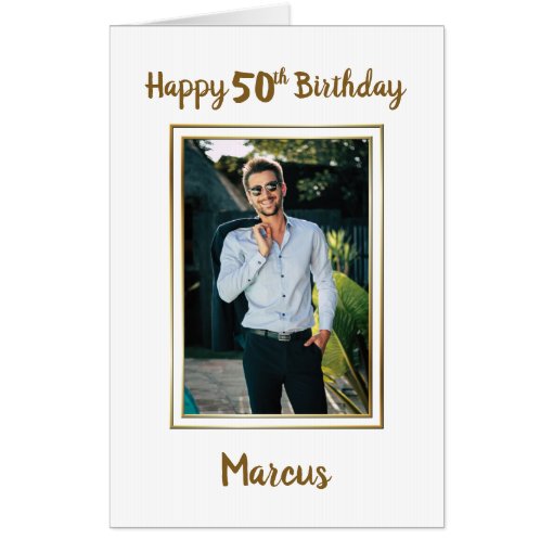 Extra Large Photo Happy 50th Birthday Greeting Card | Zazzle