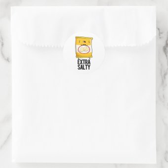 Extra Salty Funny Salty Snack Pun Classic Round Sticker | Zazzle