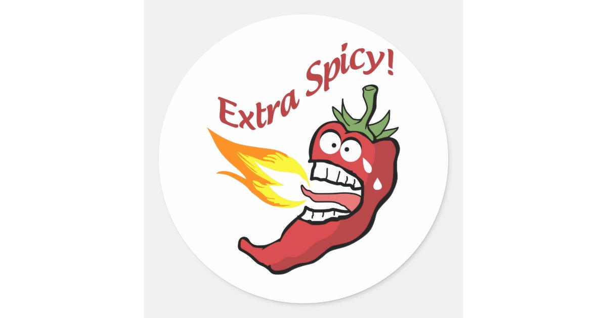 Extra Spicy Pepper Classic Round Sticker | Zazzle