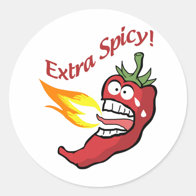 Extra Spicy Pepper Classic Round Sticker | Zazzle