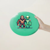 Extraterrestrial Alien Being and Bigfoot Pixel Art Wham-O Frisbee | Zazzle