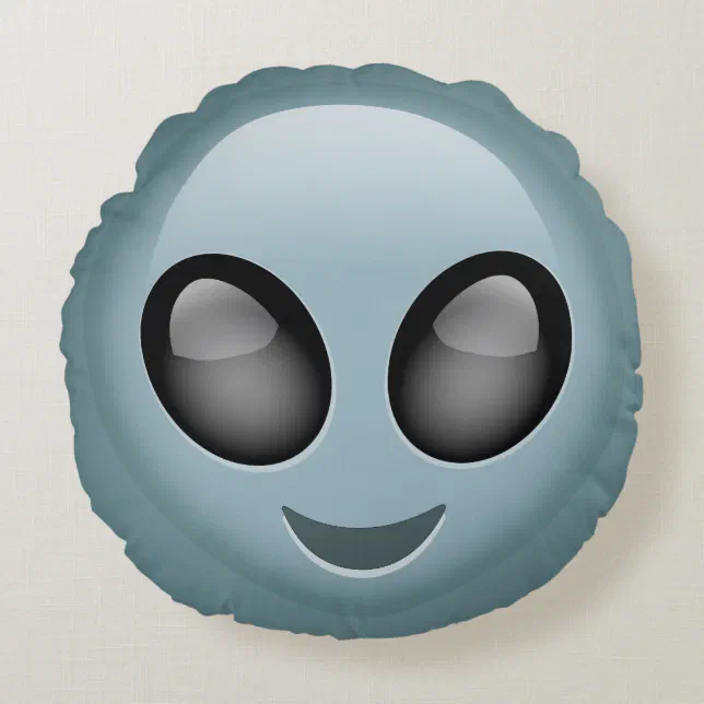 Extraterrestrial Alien Emoji Round Pillow | Zazzle