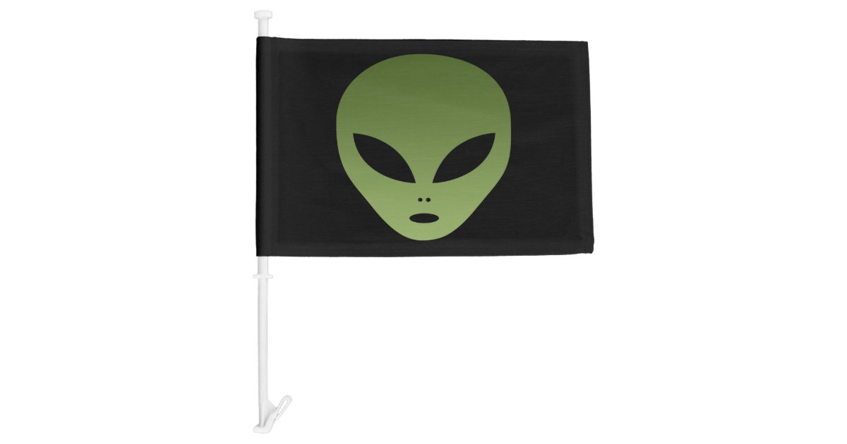 Extraterrestrial Alien Face Car Flag | Zazzle