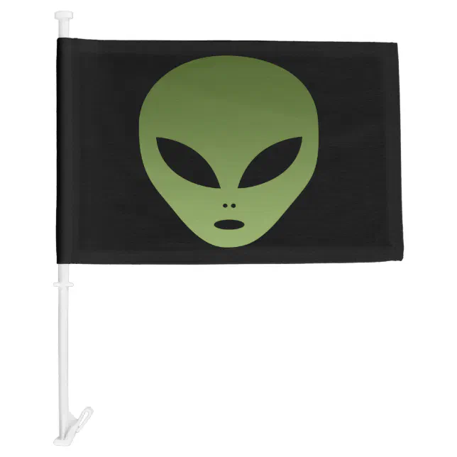 Extraterrestrial Alien Face Car Flag | Zazzle