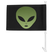 Extraterrestrial Alien Face Car Flag | Zazzle