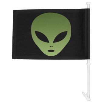 Extraterrestrial Alien Face Car Flag | Zazzle