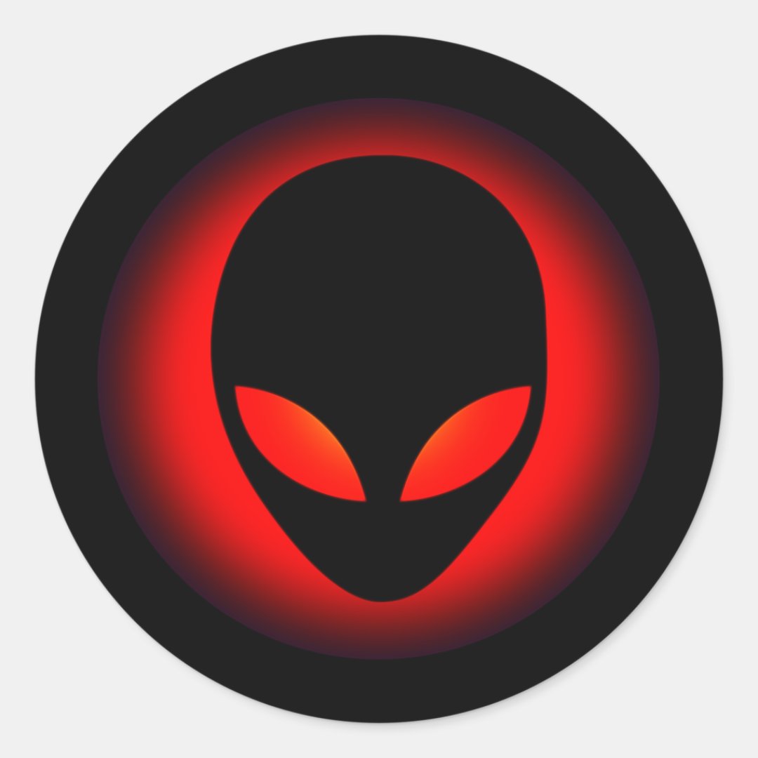 Extraterrestrial Space Alien Head Classic Round Sticker | Zazzle