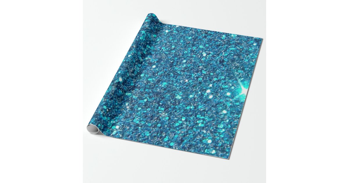 Extravagant Blue Glitter Shine Wrapping Paper | Zazzle