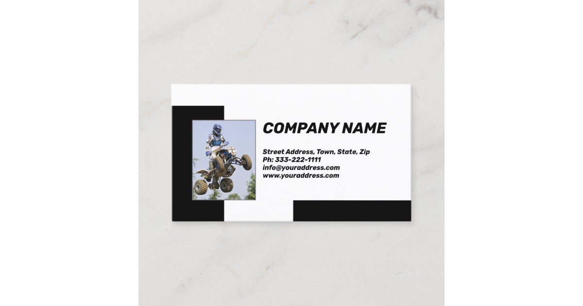 Extreme ATV Dirt Trail Motorsports Business Card | Zazzle