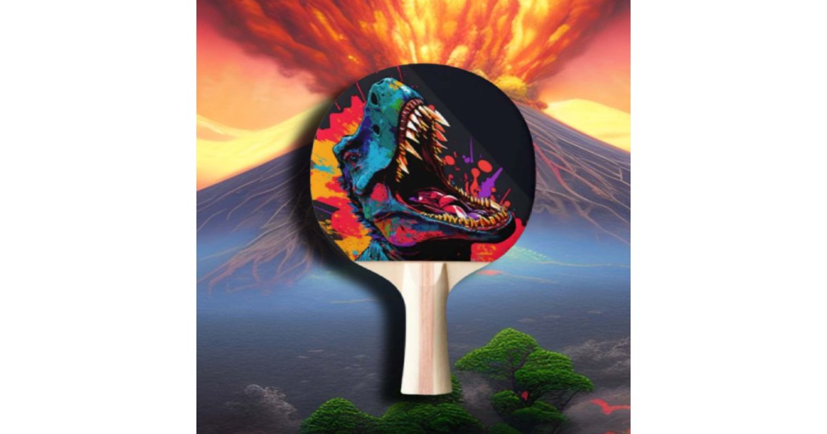Extreme Dinosaur Blue T Rex kids Ping Pong Paddle | Zazzle