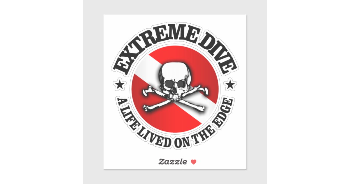 Extreme Dive (skull) Sticker | Zazzle