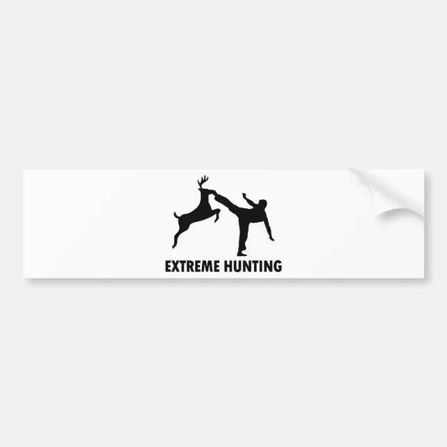 Extreme Hunting Deer Karate Kick Bumper Sticker | Zazzle