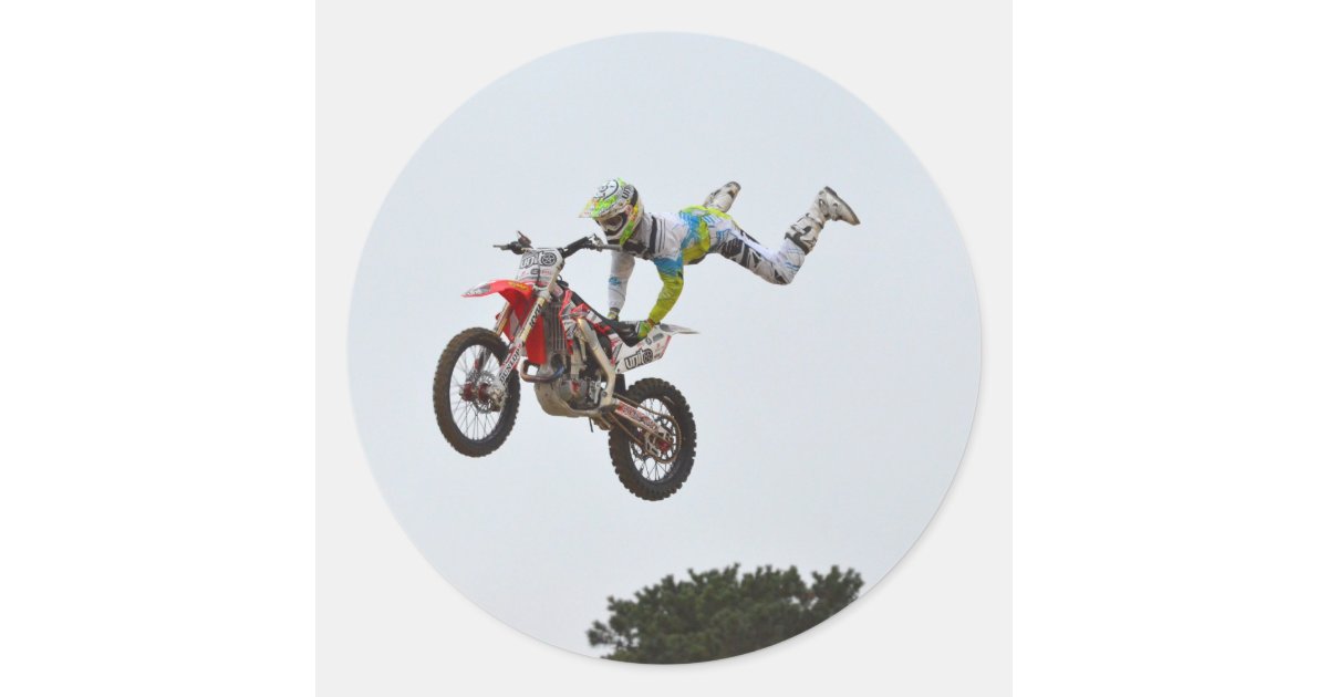 Extreme Motocross Classic Round Sticker | Zazzle
