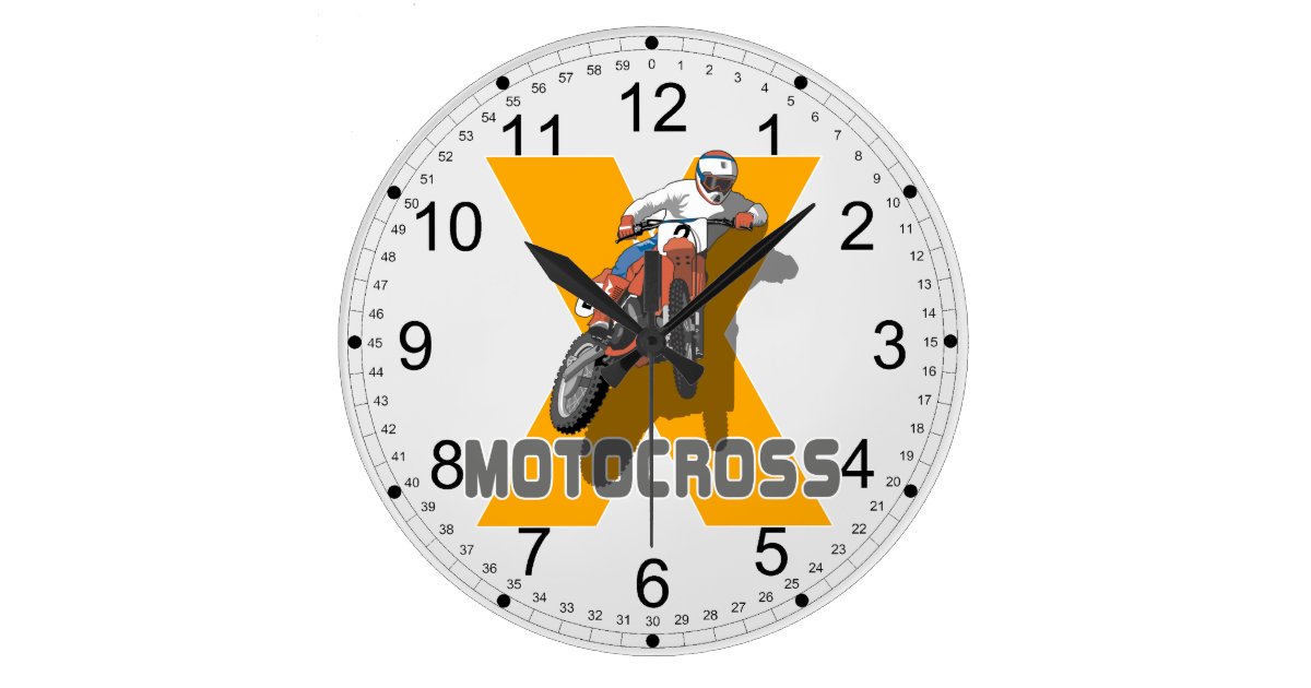 Extreme Motocross Large Clock | Zazzle.com