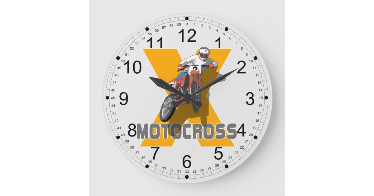 Extreme Motocross Large Clock | Zazzle