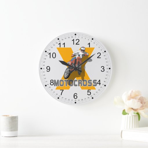 Extreme Motocross Large Clock | Zazzle