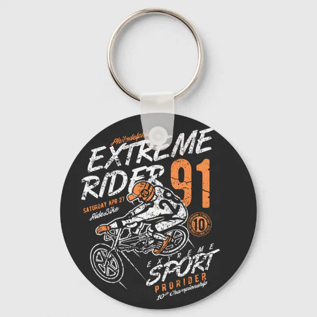 Extreme Rider Pro Rider BMX Keychain | Zazzle