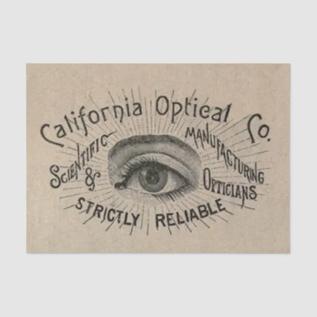 Eye Antique Advertising Optical Tissue Paper | Zazzle
