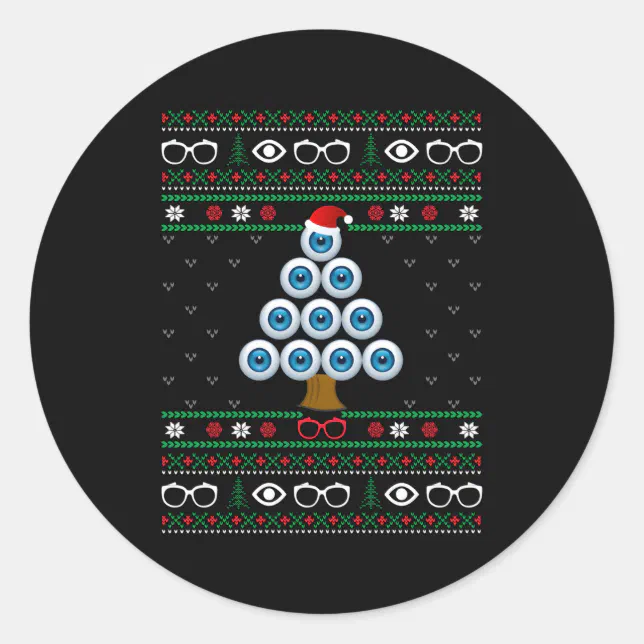 Eye Ball Tree Optometry Ugly Classic Round Sticker | Zazzle
