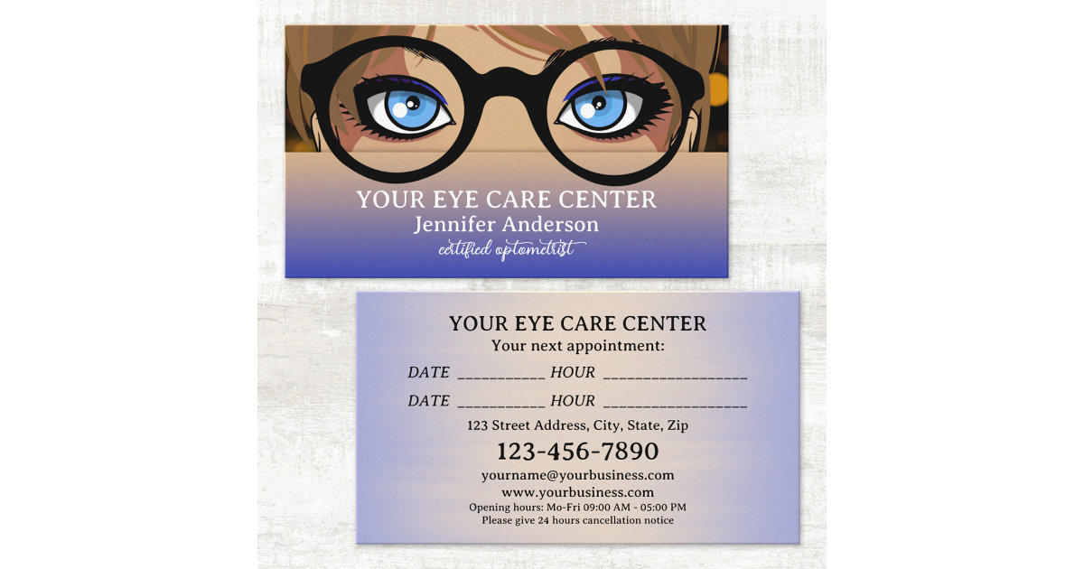 Eye Care Appointment Business Card | Zazzle