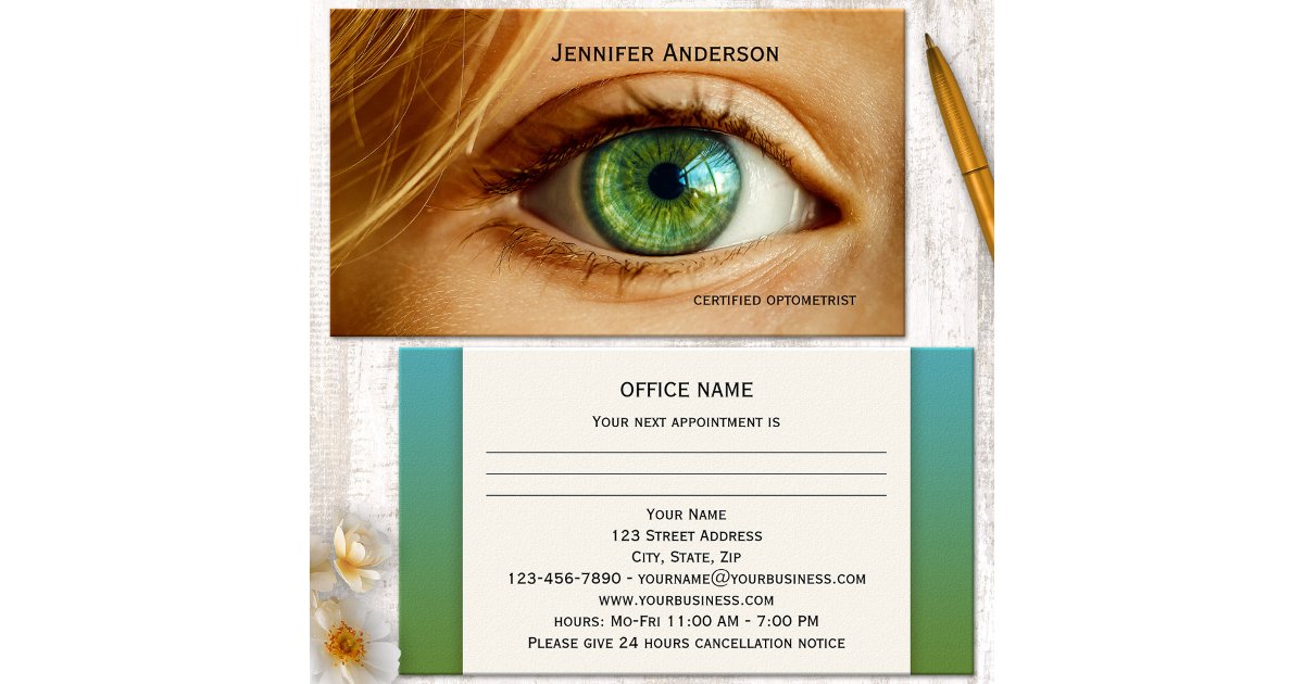 Eye Care Appointment Business Card | Zazzle