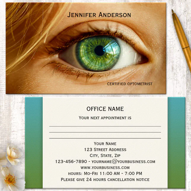 Eye Care Appointment Business Card | Zazzle