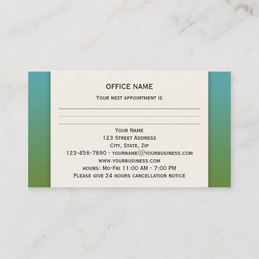 Eye Care Appointment Business Card | Zazzle