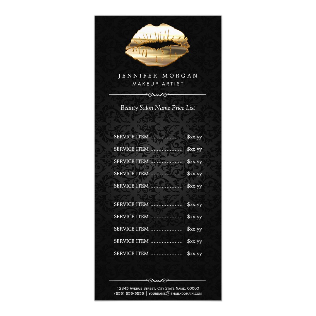 Eye Catching 3D God Lips Beauty Salon Price List Rack Card | Zazzle