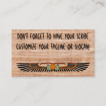 Eye-catching Egyptian Papyrus Business Card | Zazzle