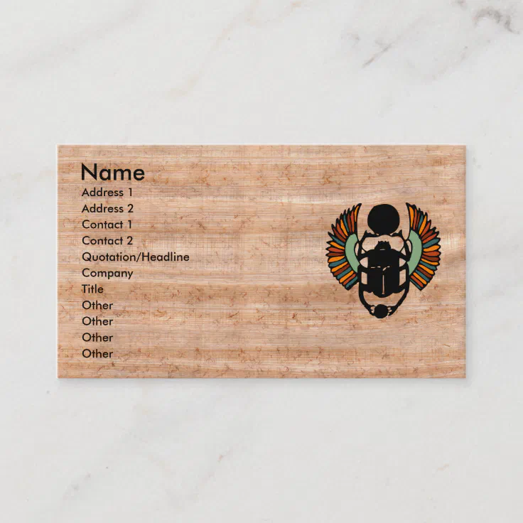 Eye-catching Egyptian Papyrus Business Card | Zazzle