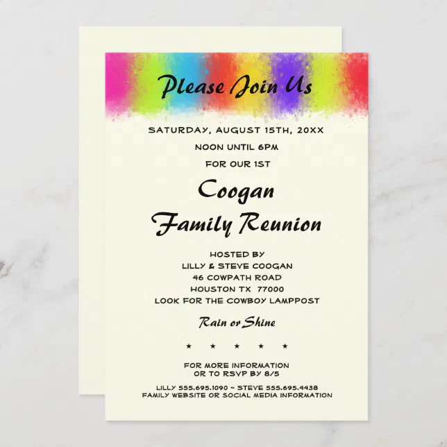 Eye Catching Reunion, Party or Event Invitation | Zazzle