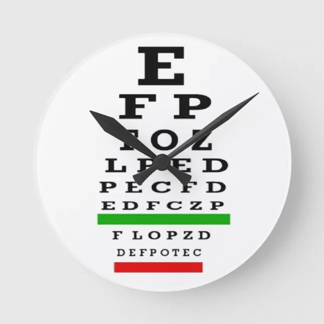 Eye Chart Clock | Zazzle