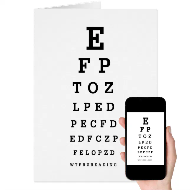 EYE CHART - Humor WTF RU READING | Zazzle