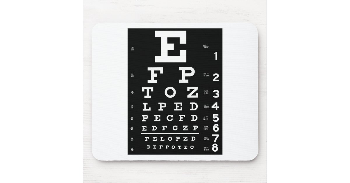 Eye Chart Mouse Pad | Zazzle