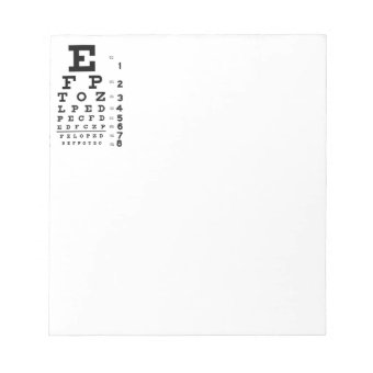 Eye Chart Notepad | Zazzle