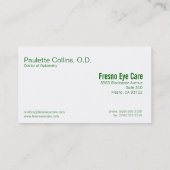 eye chart optometrist business card | Zazzle