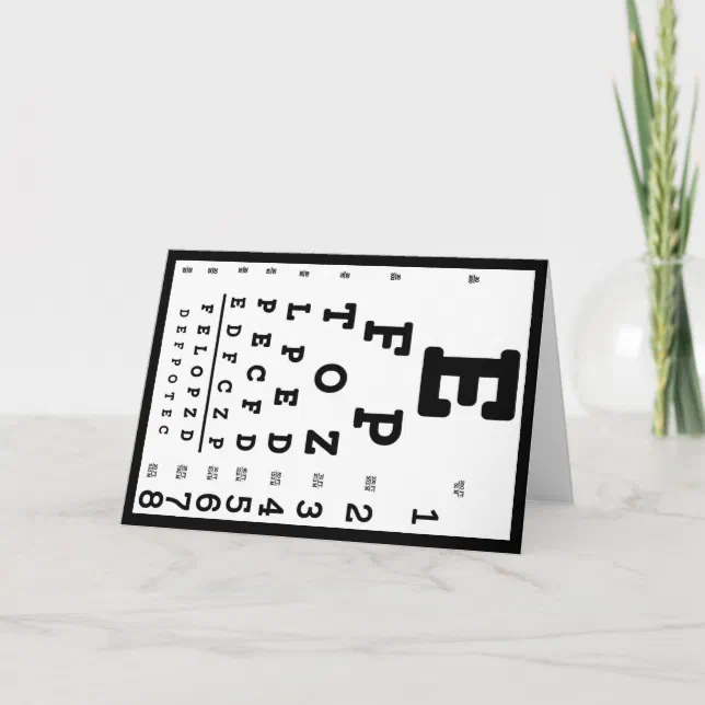 Eye Chart Optometrist Card | Zazzle