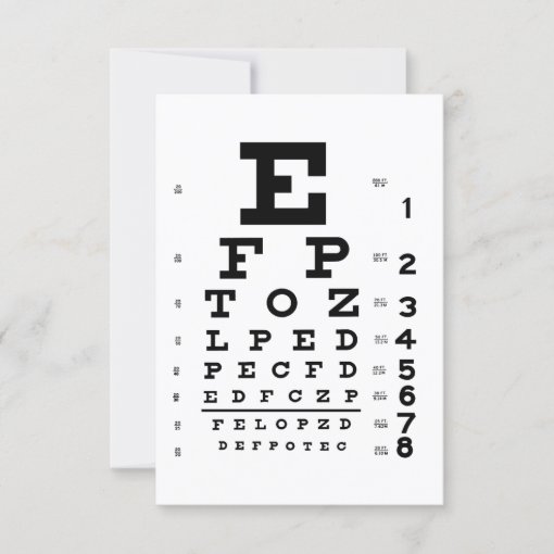 Eye Chart Optometrist card | Zazzle