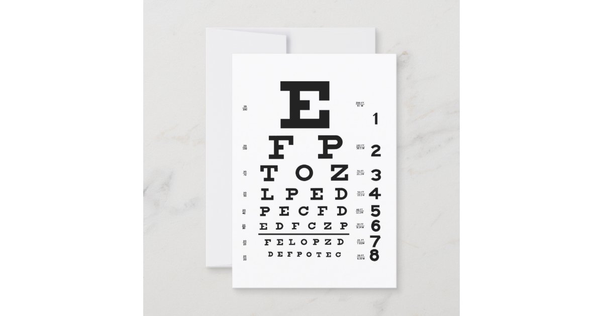 Eye Chart Optometrist card | Zazzle